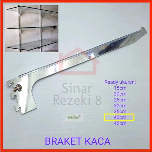 Jual Bracket Kaca 40 cm / Daun Braket Siku Penyangga Rak Kaca Display ...