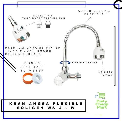 Jual Kran Angsa Flexible Soligen WS4-W Keran Kran Wastafel Cuci Piring ...