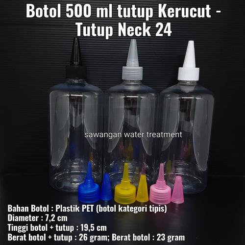 Jual Botol 500ml Kerucut neck 24 / botol plastik 500ml Kerucut ...