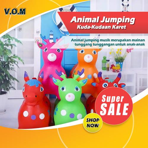 Promo Animal Jumping Kuda-Kudaan Karet / Mainan Kuda Karet Musik Lampu ...