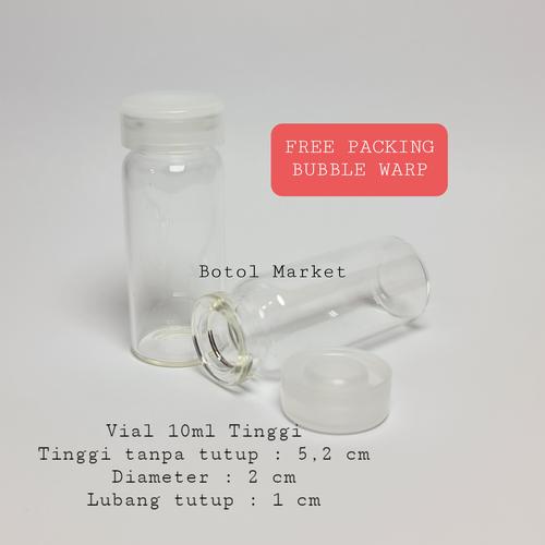 Jual Vial 10ml TINGGI botol kaca tester tutup sumbat Plastik - Kota ...