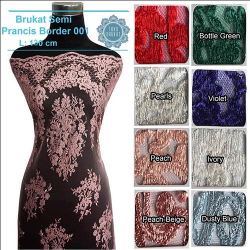 Jual Kain Brukat / Kain Brokat - Brukat Semi Prancis Border (Per 0,5 ...