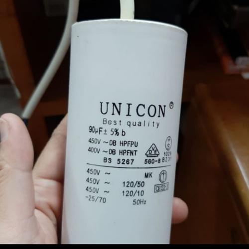 Jual Kapasitor (Capacitor) pompa 90uf 450VAC Unicon - Jakarta Barat ...