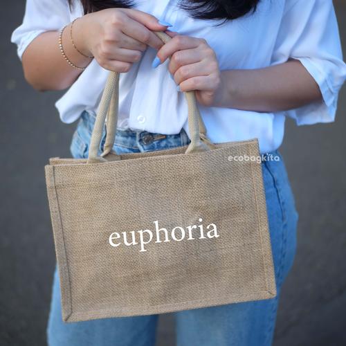 Jual tas goni custom nama / jute bag / tote bag custom nama landscape ...