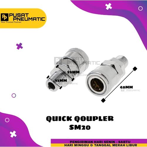 Jual QUICK COUPLER Type SM 20 Coupler Connector Cewe + Drat Male(cowo ...