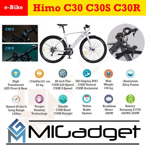 Jual Himo C30 C30S C30R Sepeda Elektrik Road Bike Roadbike Ebike 9 ...