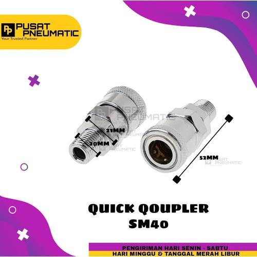 Jual QUICK COUPLER Type SM 40 Coupler Connector Cewe + Drat Male(cowo ...
