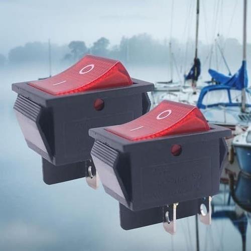 Jual Saklar KOTAK BESAR Lampu Merah 4 Pin Rocker Switch ON OFF 4 Kaki ...