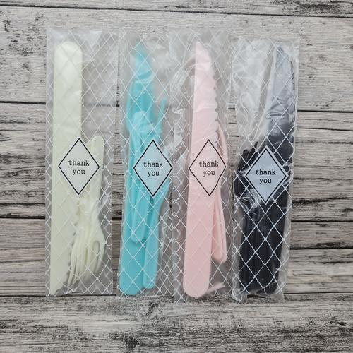 Jual set pisau garpu kue bulan / mooncake plastic fork and knife ...
