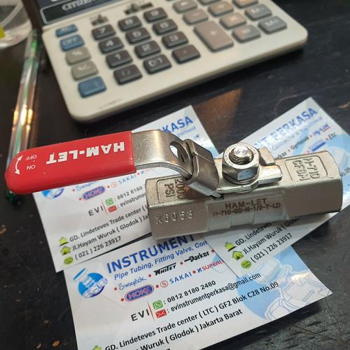 Jual Ball valve hamlet 1/2" FNPT x 1/2" FNPT SS316 2000 Psi - Jakarta ...