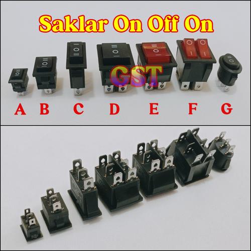 Jual Saklar On Off On Doubel Rocker Switch Dobel kecil besar 3 pin 6 ...