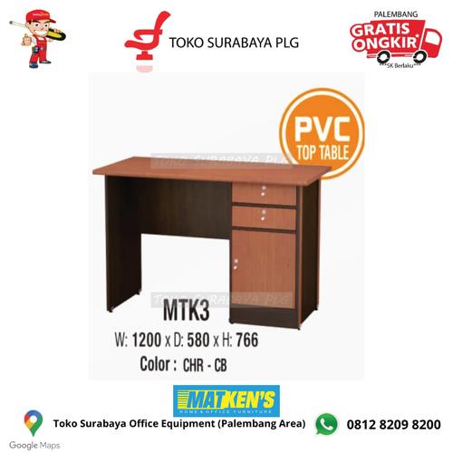 Jual Meja Kerja Kantor Minimalis / Meja 120 / Matkens MTK3 Laci Full ...