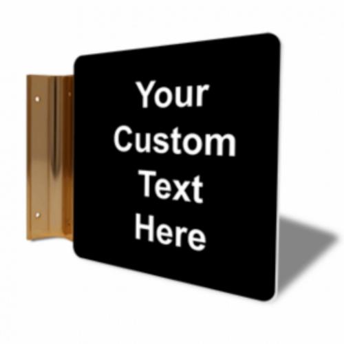 Jual papan sign board nama tulisan 2sisi samping gantung 40cm - Kota ...