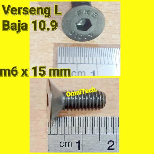 Jual Baut Verseng L Baja 10.9 Countersunk m6 x 15 mm m6x15 - Kab. Tangerang - OmniTech. | Tokopedia