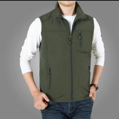 Jual jaket rompi pria terbaru/rompi motor keren/rompi terbaru - cream ...