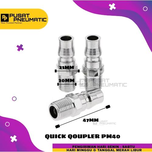 Jual QUICK COUPLER Type PM40 Connector Coupler COWO + Drat Male 1/2 ...