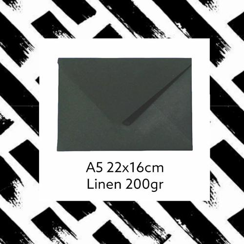 Jual Amplop Hitam Linen Tebal A5 22x16cm amplop undangan Amplop kartu ...