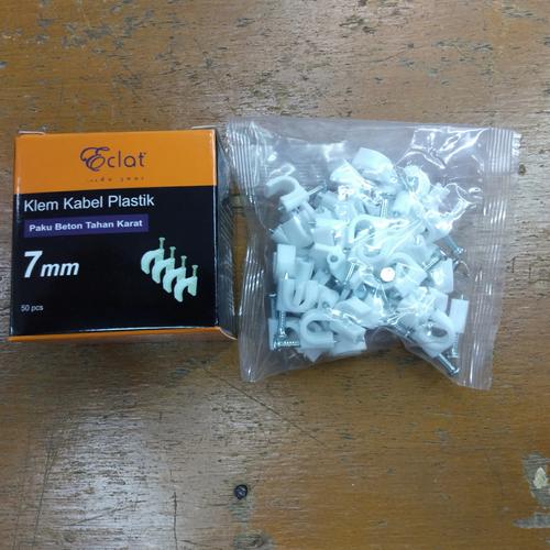 Jual klem clamp paku beton kabel listrik pipa Eclat 7 mm 7mm Mirip ...