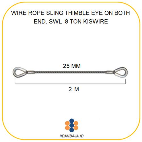 Jual WIRE ROPE SLING THIMBLE EYE ON BOTH END 25 MM X 2 M. SWL 8 T ...