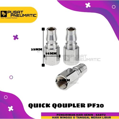 Jual QUICK COUPLER Type PF20 Connector Coupler COWO + Drat Female 1/4 ...