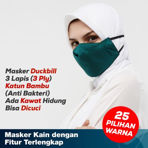 Jual Masker Kain 3D Hijab Headloop 3 Lapis (3 Ply) Premium Katun Bambu ...