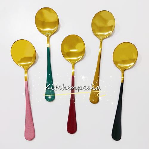 Jual Sendok Makan Soup Korea Gold Warna Stainless Tebal Spoon Mewah ...