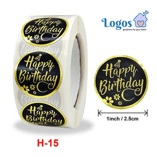 Jual Stiker bulat Happy Birthday Round Sticker Ucapan selamat Ulang ...