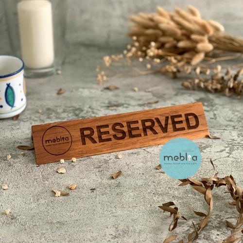 Jual Aruna Wooden Reserved Sign Board dari Kayu Papan Meja Reservasi ...