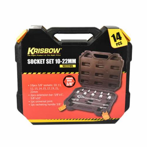 Jual Krisbow Set 14 Pcs Mata Kunci Socket Sq 3/8 Inci 10-22 Mm Sok ...