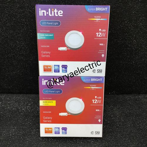 Jual LAMPU PANEL LED DOWNLIGHT INLITE IN LITE 12WATT BULAT OUTBOW PUTIH ...