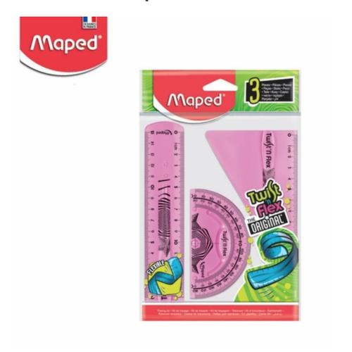 Jual Penggaris 15 cm Segitiga Busur Maped Twist Set 3 Lentur Anti Patah ...
