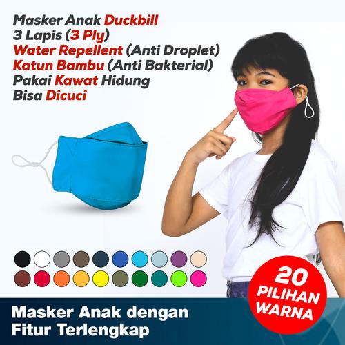 Jual Masker Kain Anak 3D - Masker Duckbill Anak Katun Bambu 3 Lapis (3 ...