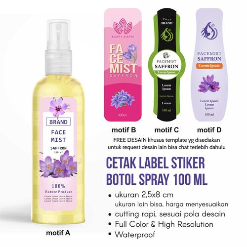 Jual Cetak Stiker Label Botol Spray 100 ml edisi Facemist, Free Desain ...