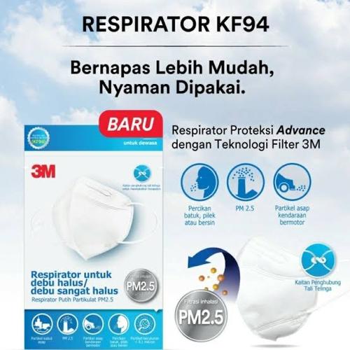 Jual 3M Respirator KF94 masker MA-10 ORIGINAL - Putih - Kota Surabaya ...