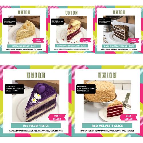 Jual JASTIP UNION SLICE CAKE - ALL VARIAN - RED VELVET - CHEESE ...