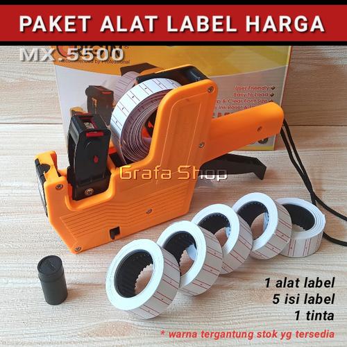 Jual mesin label harga barang [mx5500] / alat cetak label 1 baris ...
