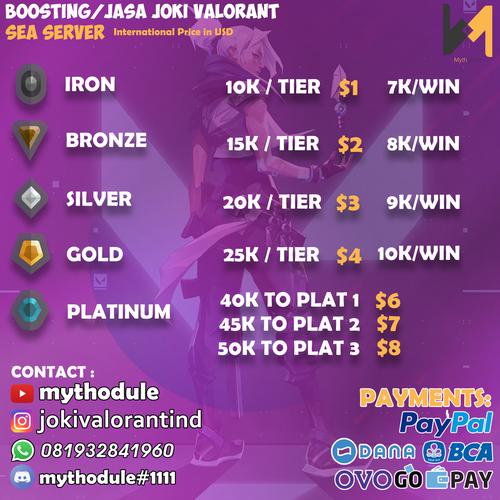 Jual Ranked Boosting Valorant - Jakarta Pusat - Techodule | Tokopedia