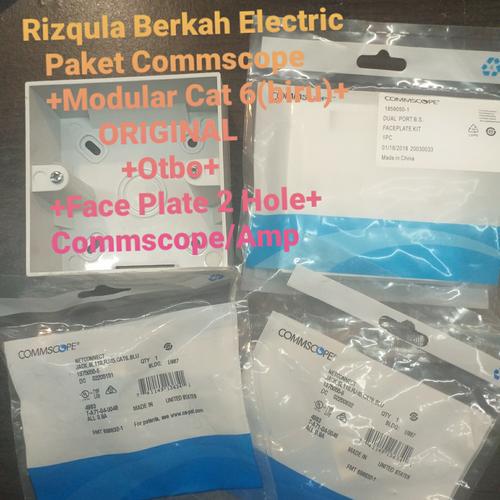 Jual Paket Commscope Face plate 2 Hole+Modular jack Cat6 Commscope+Otbo ...