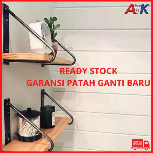 Jual Rak Ambalan Besi Kayu Rak Dinding Besi Lebar Papan 30 Cm Siku ...