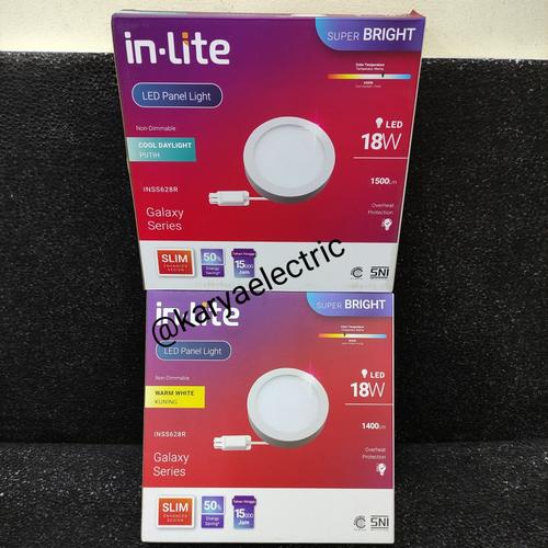 Jual LAMPU LED PANEL DOWNLIGHT INLITE IN LITE 18WATT BULAT OUTBOW PUTIH ...