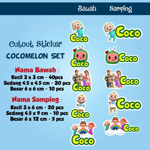 Jual STIKER LABEL NAMA TAHAN AIR/ STICKER WATERPROOF CUTOUT- COCO MELON ...