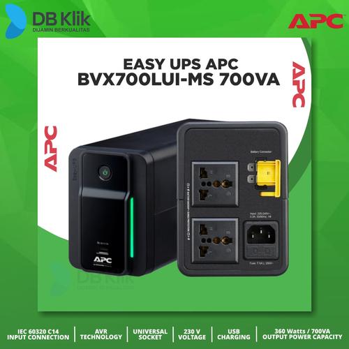 Promo UPS APC Easy BVX700LUI-MS 700VA 360Watt USB Charging - APC BVX700 ...
