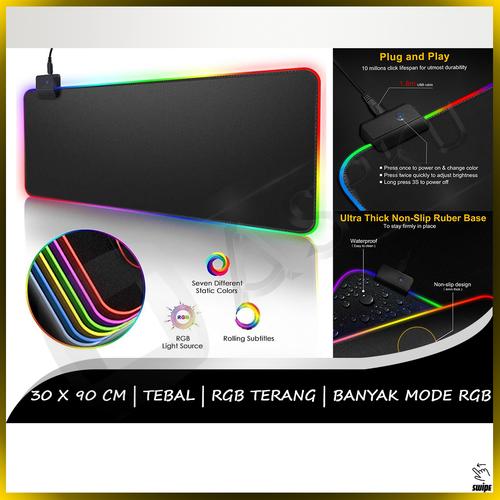 Jual Mousepad Gaming RGB Besar XL Jumbo Alas Mouse Keyboard Lampu LED ...