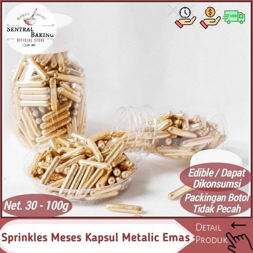 Jual Sprinkle Kue Meses Kapsul Metalic Emas/ Springkle Meises Springkel ...