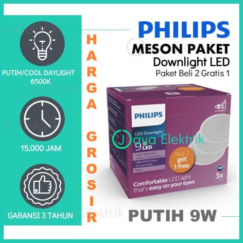 Jual Lampu Downlight LED PHILIPS Meson Paket 9W 9 Watt W Putih 105 ...