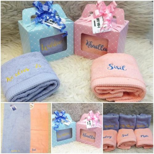 Jual souvenir handuk bordir nama/souvenir custom/ulangtahun - Jakarta ...