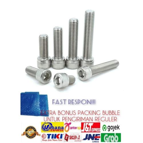 Jual Baut stainless m8x25mm LPK/LTK/JFL/BUTTONHEAD/BM/mur/polos/gelung ...
