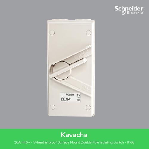 Promo Schneider Isolator Switch 20A Surface Mount 2P Kavacha - WHD20_GY ...