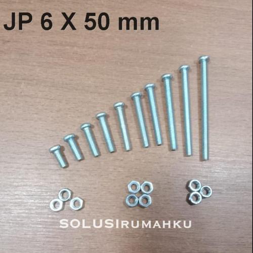 Jual BAUT MUR JP 6 X 50 ( Baud Drat Halus diameter 6 mm x panjang 50 mm ...