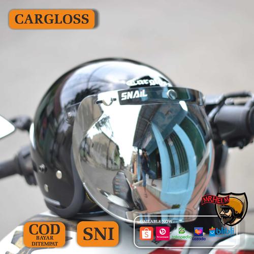 Jual HELM CARGLOSS RETRO ORIGINAL + VISOR SNAIL BUBBLE CHROME ( MR HELM ...